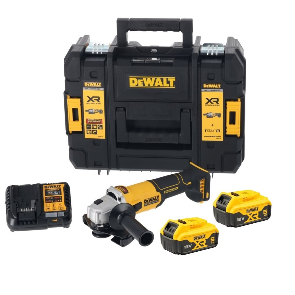 Dewalt DCG407P2T 18V 5.0 Ah Çift Akülü 125mm Kömürsüz Avuç Taşlama ...